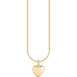 Thomas Sabo Damen Thomas Sabo Kette mit Anh&auml;nger &raquo;Herz-Anh&auml;nger&laquo; gold 45, Silber 925 (recycelt)