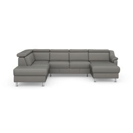 Sit & More sit&more Wohnlandschaft &raquo;Freetown U-Form&laquo; Kopfteilverstellung und Federkern, wahlweise mit Schlaffunktion grau B/H/T: 315cm x 84cm x 216cm, Luxus-