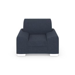 DOMO collection Sessel &raquo;Anzio&laquo; wahlweise mit Federkern blau Feinstruktur, Mit Federkern, B/H/T: 114cm x 85cm x 93cm