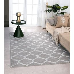 MERINOS L&auml;ufer &raquo;Studio 28262&laquo; rechteckig 12 mm H&ouml;he Hoch Tief Effekt, modernes Skandic Design grau Polyester B : 80cm 1 Stk., 12mm, L: 300cm