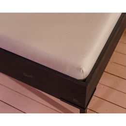 Kayori Spannbettlaken &raquo;Shizu&laquo; Bio-Baumwolle grau Perkal, Obermaterial: 100% Baumwolle B/L: 200cm, 1 Stk., Perkal, 80-90x200 12cm