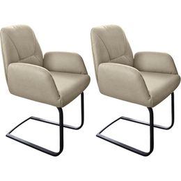 W.Schillig Freischwinger &raquo;ole&laquo; (Set) 2 Stk.2er- oder 4er-Set, Gestell in Schwarz pulverbeschichtet grau Longlife Xtra-Leder Z69: Das feinnarbige, 