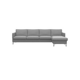 FLEXLUX Ecksofa &raquo;Fiore, L-Form, bequem und komfortabel durch hochwertigem Sitzaufbau&laquo; schmale Armlehnen, Kaltschaum, F&uuml;&szlig;e Alu+schwarz schwarz B/H/T: 