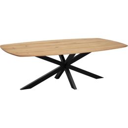 OMG Design Esstisch &raquo;Nottingham&laquo; 1 Stk. tlg. Eiche Massivholz, mit Spider-Gestell braun B/H/T: 275cm x 77cm x 130cm