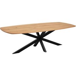 OMG Design Esstisch &raquo;Nottingham&laquo; 1 Stk. tlg. Eiche Massivholz, mit Spider-Gestell braun B/H/T: 220cm x 77cm x 120cm