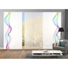 Home Wohnideen Schiebegardine &raquo;ALBERTA&laquo; Klettband 6 Stk. tlg. HxB: 245x60, Blickdicht, inkl. Befestigungszubeh&ouml;r bunt Polyester 245cm, Klettband, 60cm