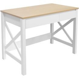 OTTO home Schreibtisch &raquo;Silba&laquo; 2 Schubladen, Landhausstil, Home Office, Breite 100 oder 140 cm wei&szlig; B/H/T: 100cm x 76cm x 50cm