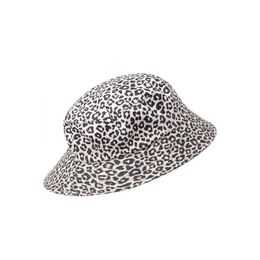 Laura Scott Damen Fischerhut mit trendigem Leopard-Alloverdruck - NEW schwarz-wei&szlig; Einheitsgr&ouml;&szlig;e