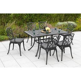 Merxx Garten-Essgruppe &raquo;Rhodos&laquo; 13 Stk. tlg. inkl. Sitzauflagen grau Aluminium Einheitsgr&ouml;&szlig;e