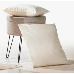 Weckbrodt-Gardinen Dekokissen &raquo;Valentin&laquo; Samt-Optik, Velour, Unifarben, Kissenh&uuml;lle ohne F&uuml;llung beige Polyester B/L: 40cm x 40cm, 1 Stk.