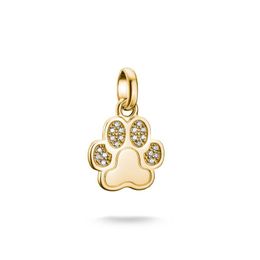 Thomas Sabo Damen Thomas Sabo Charm-Einh&auml;nger &raquo;Charm Pfoten-Design - Connect&laquo; mit Zirkonia (synth.) gold Einheitsgr&ouml;&szlig;e