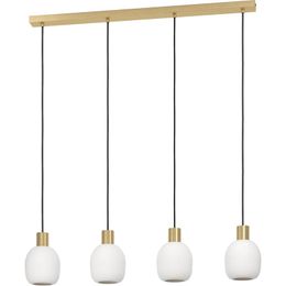 Eglo H&auml;ngeleuchte &raquo;MANZANARES Pendellampe, Stahl und Glas, E27, Esstischlampe, Lampe&laquo; E27 1 Stk. H&auml;ngelampe, L97 x B14,5 x H110 cm, messing-geb&uuml;rstet,