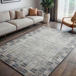 OTTO home Teppich &raquo;Yasmin, LAGERR&Auml;UMUNG&laquo; rechteckig 8 mm H&ouml;he Kurzflor, modernes Design, mit Bord&uuml;re, pflegeleicht, Wohnzimmer beige Polyester B : 