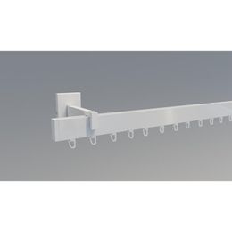Indeko Gardinenstange &raquo;Bern&laquo; 1 l&auml;ufig-l&auml;ufig Wunschma&szlig;l&auml;nge Innenlauf Komplett-Set inkl. Gleitern und Montagematerial wei&szlig; Aluminium B/L: 110cm, 1 Stk
