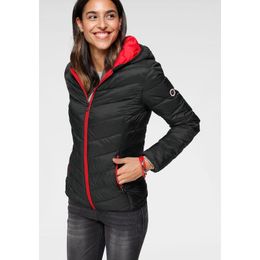 Kangaroos Damen Kangaroos Steppjacke mit Kapuze mit Kapuze, figurbetonte Passform, h&uuml;ftbedeckende L&auml;nge schwarz 34
