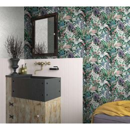 marburg Vliestapete &raquo;Tapete Plain Style&laquo; floral gepr&auml;gt moderne Vliestapete f&uuml;r Wohnzimmer Schlafzimmer K&uuml;che grau Vlies B/L: 0,53m x 10,05m, Rollen: 1