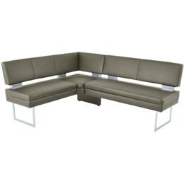 K+w Komfort & Wohnen K+W Komfort & Wohnen Eckbank langer Schenkel links oder rechts, mit dekorativen Distanzhalter beige B/H/T: 158cm x 89cm x 199cm, Leder Longlife BRONCO