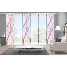 Vision Schiebegardine &raquo;PACOLIA&laquo; Paneelwagen 6 Stk. tlg. SET,SCHIEBEVORHANG,BAMBUS,DIGITALDRUCK pink Polyester 260cm, Paneelwagen, 60cm