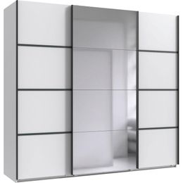 wimex Schwebet&uuml;renschrank &raquo;Jork Kleiderschrank mit Spiegel, schwarze Metallgriffe&laquo; Schrank in verschiedenen Gr&ouml;&szlig;en und Innenausstattungsvarianten wei&szlig; 