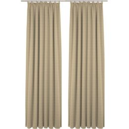 WIRTH Vorhang &raquo;Fiona&laquo; Kr&auml;uselband 2 Stk. tlg. beige Chenille, Polyacryl, Polyester 125cm, Kr&auml;uselband, 65cm