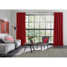 WIRTH Vorhang &raquo;Dim out&laquo; Kr&auml;uselband 1 Stk. tlg. rot Polyester 150cm, Kr&auml;uselband, 145cm