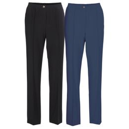 GOLDNER Damen Schlupfhose "Stretchhosen mit elastischem Bund", blau, Gr. 42, Obermaterial: 100% Polyester COOLMAX PES(Coolmax)., Hosen, Ohne