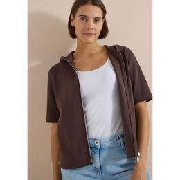 Cecil Damen Kapuzensweatjacke Kapuzenjacke mit seitlichen Tunnelz&uuml;gen braun S (38)