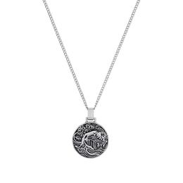 Amor Herren Kette mit Anh&auml;nger &raquo;strukturiert&laquo; silber Edelstahl, L: 60 B: 2,2mm