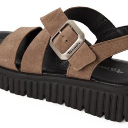 Tamaris Damen Sandalette Plateau, Riemchensandale, Sommerschuh mit Touch It-Ausstattung braun 37