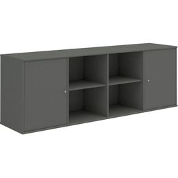 Sideboard &raquo;Mistral, Hochwertig Schrank, h&auml;ngend/stehend montierbar&laquo; mit zwei T&uuml;ren, B: 177 cm, anpassungsbar Designm&ouml;bel grau B/H/T: 177cm x 61cm x 