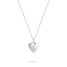 Tamaris Damen Kette mit Anh&auml;nger &raquo;Schmuck Geschenk Edelstahl Halskette Herz Medaillon zum &ouml;ffnen&laquo; silber Edelstahl, L: 50