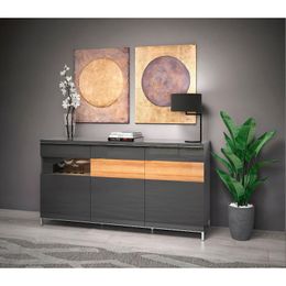 OTTO home Sideboard &raquo;Onyx&laquo; Kommode mit Soft-Close-Funktion, Breite 167,5 cm grau Holzwerkstoff B/H/T: 167,5cm x 87,5cm x 45,2cm, 1 Stk., 2 Stk.