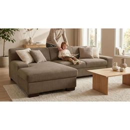 OTTO home Ecksofa &raquo;Faxe 268 x 153 cm, auch mit Schlaffunktion&laquo; L-Form, aus haustierfreundlichem Pet Friendly Cord beige 90% Polyester, 10% Nylon B/H/T