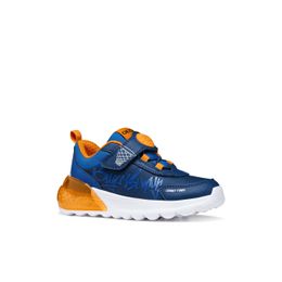Geox M&auml;dchen Sneaker "Blinkschuh J ACTIVART ILLUMINUS", Gr. 24, blau, Lederimitat, Textil, Schuhe, Klettschuh mit Looney Tunes Motiv, Gr&ouml;&szlig;enschablone