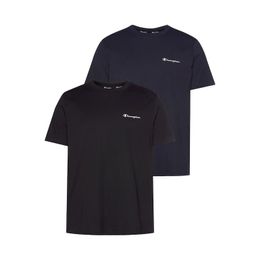 Champion Herren T-Shirt Packung, 2er-Pack, 2er-Pack, mit Rundhalsausschnitt, Kurzarm-Design, aus Baumwolle blau S (46)
