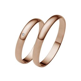 Firetti Unisex Trauring &raquo;Schmuck Geschenk Gold 375 Hochzeit Ehering "LIEBE"&laquo; Made in Germany, wahlweise mit oder ohne Brillant rosa 54, 0,01 SI = 