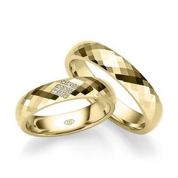 Phoenix Ph&ouml;nix Unisex Trauring &raquo;Schmuck Geschenk Partnerring Ehering Goldring&laquo; Made in Germany - wahlweise mit oder ohne Zirkonia gold 55,mit Zirkonia, 