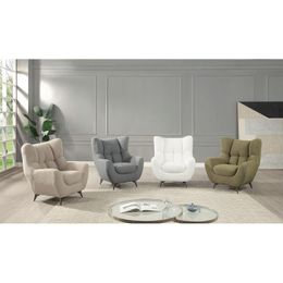 ATLANTIC HOME COLLECTION Sessel &raquo;Shawn&laquo; mit Federkern, trendy Bezug mit Teddyoptik gr&uuml;n 100% PES Fellimitat, B/H/T: 88cm x 98cm x 91cm