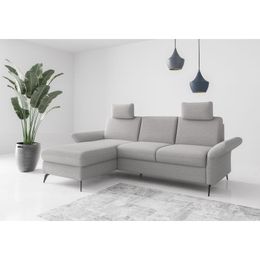OTTO home Ecksofa &raquo;Rochelle&laquo; wahlweise mit Schlaffunktion, Bettkasten und Armteilverstellung grau 95% Polyester 5% Polyamid B/H/T: 251cm x 93cm x 