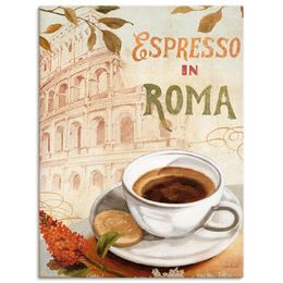 Artland Leinwandbild &raquo;Kaffee in Europa III&laquo; Getr&auml;nke 1 Stk. tlg. auf Holzrahmen gespannt braun Leinwand B/H/T: 45cm x 60cm, Leinwandbild Getr&auml;nke Hochformat, 