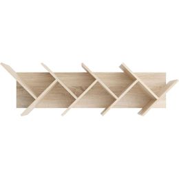 FMD Wandregal &raquo;B&uuml;chen 2&laquo; braun Holzwerkstoff B/H/T: 127,5cm x 38,5cm x 25,5cm, 7 Stk. offene F&auml;cher