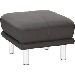 Trendmanufaktur Hocker &raquo;Cecilia II, modern und elegant, B/T 66/66cm&laquo; grau Struktur fein (100% Polyester);Microfaser Vintage (100% Polyester);Struktur 