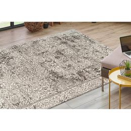 Kayoom Teppich &raquo;Davis 225&laquo; rechteckig 12 mm H&ouml;he edles Design, pflegeleicht, neutrale Farben grau Polyester B : 120cm 1 Stk., 12mm, L: 170cm