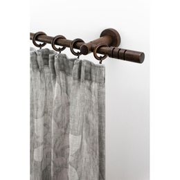 Garesa Gardinenstange &raquo;PEMPIA&laquo; &Oslash; 20 mm 1 l&auml;ufig-l&auml;ufig Wunschma&szlig;l&auml;nge Vorhanggarnitur, verl&auml;ngerbar, Knopf m.Ausschnitten, mit Ringen braun 