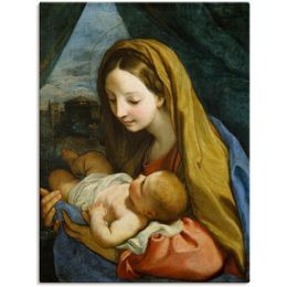 Artland Leinwandbild &raquo;Maria mit dem Kind. Um 1660&laquo; Religion 1 Stk. tlg. auf Holzrahmen gespannt bunt Leinwand B/H/T: 30cm x 40cm, Leinwandbild Religion 