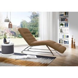 W.Schillig Relaxliege &raquo;daily dreams bequem und elegant, B/T 75/170cm&laquo; Funktionsliege wahlweise mit Motor, Gestell Chrom, Breite 75 cm braun Longlife 