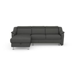 Sit & More sit&more Ecksofa &raquo;Freetown L-Form&laquo; inklusive Kopfteilverstellung und komfortablem Federkern grau B/H/T: 257cm x 84cm x 166cm, Luxus-Microfaser ALTARA 