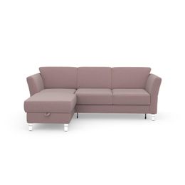 Sit & More sit&more Ecksofa &raquo;Visby L-Form&laquo; wahlweise mit Schlaffunktion und Bettkasten, frei im Raum stellbar rosa B/H/T: 248cm x 87cm x 162cm, Struktur fein, 