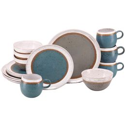 Creatable Kombiservice &raquo;Fjord Bunt, Service, 16-tlg.&laquo; Skandinavisches Design, Reativglasur Steinzeug 16