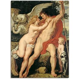 Artland Leinwandbild &raquo;Venus und Adonis. Um 1610&laquo; Paar 1 Stk. tlg. auf Holzrahmen gespannt bunt Leinwand B/H/T: 45cm x 60cm, Leinwandbild Paar Hochformat, 1 